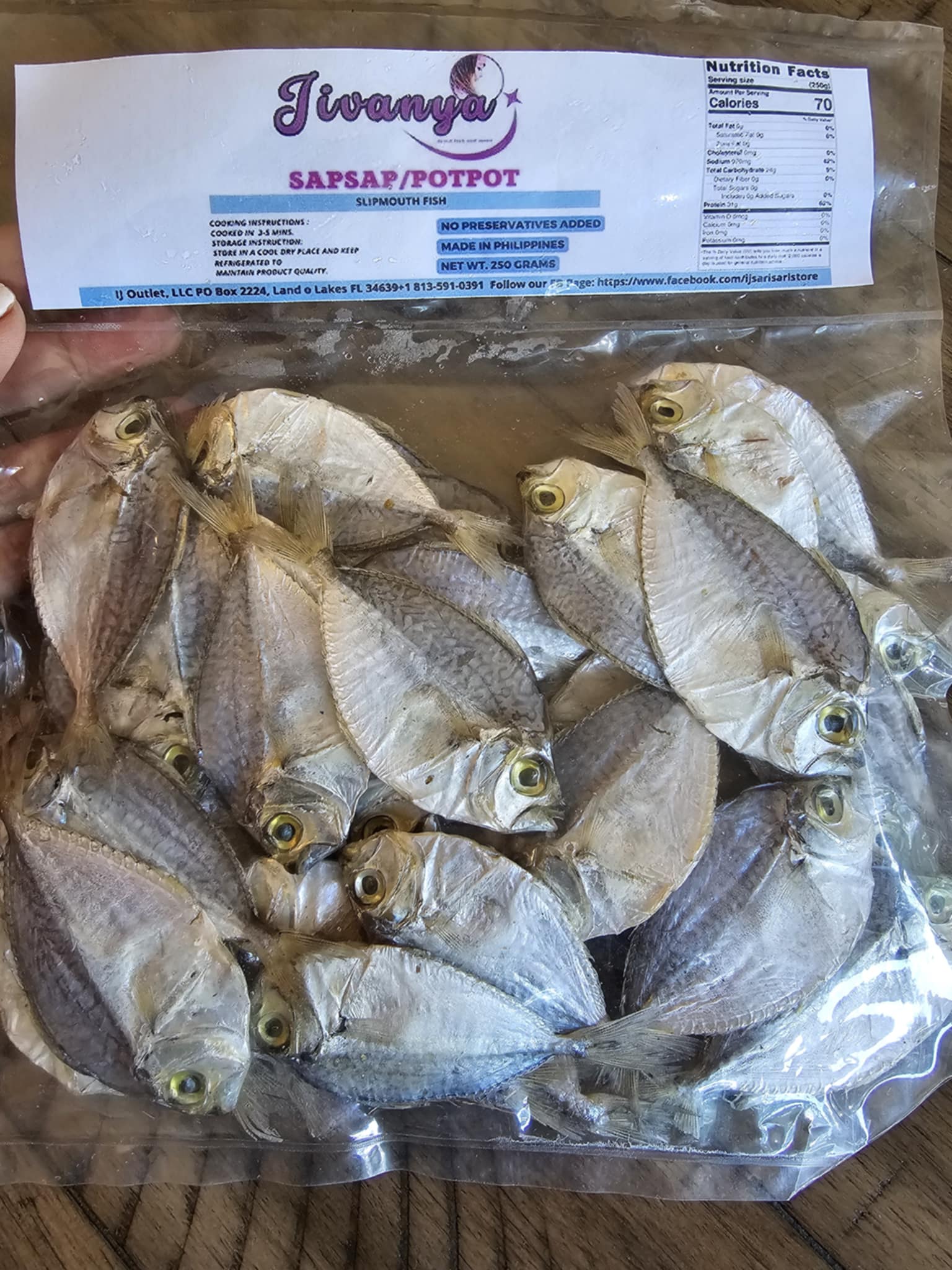 Dried Sapsap/Potpot - Slipmouth Fish - 100/250 grams - 3.5/8.8 oz – Jivanya.us